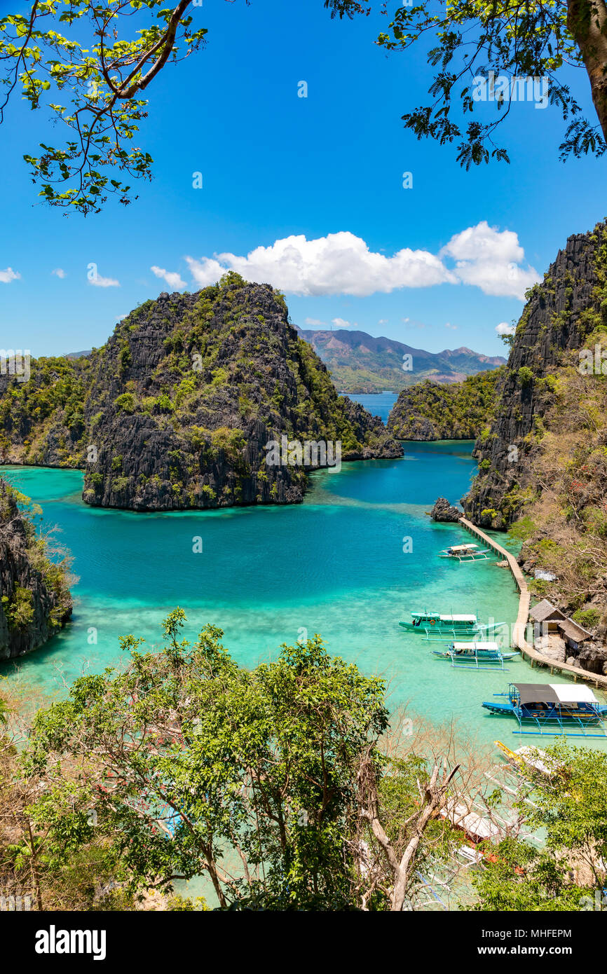 Coron Palawan Philippines April 12, 2018 Pink coral sand on CYC beach ...