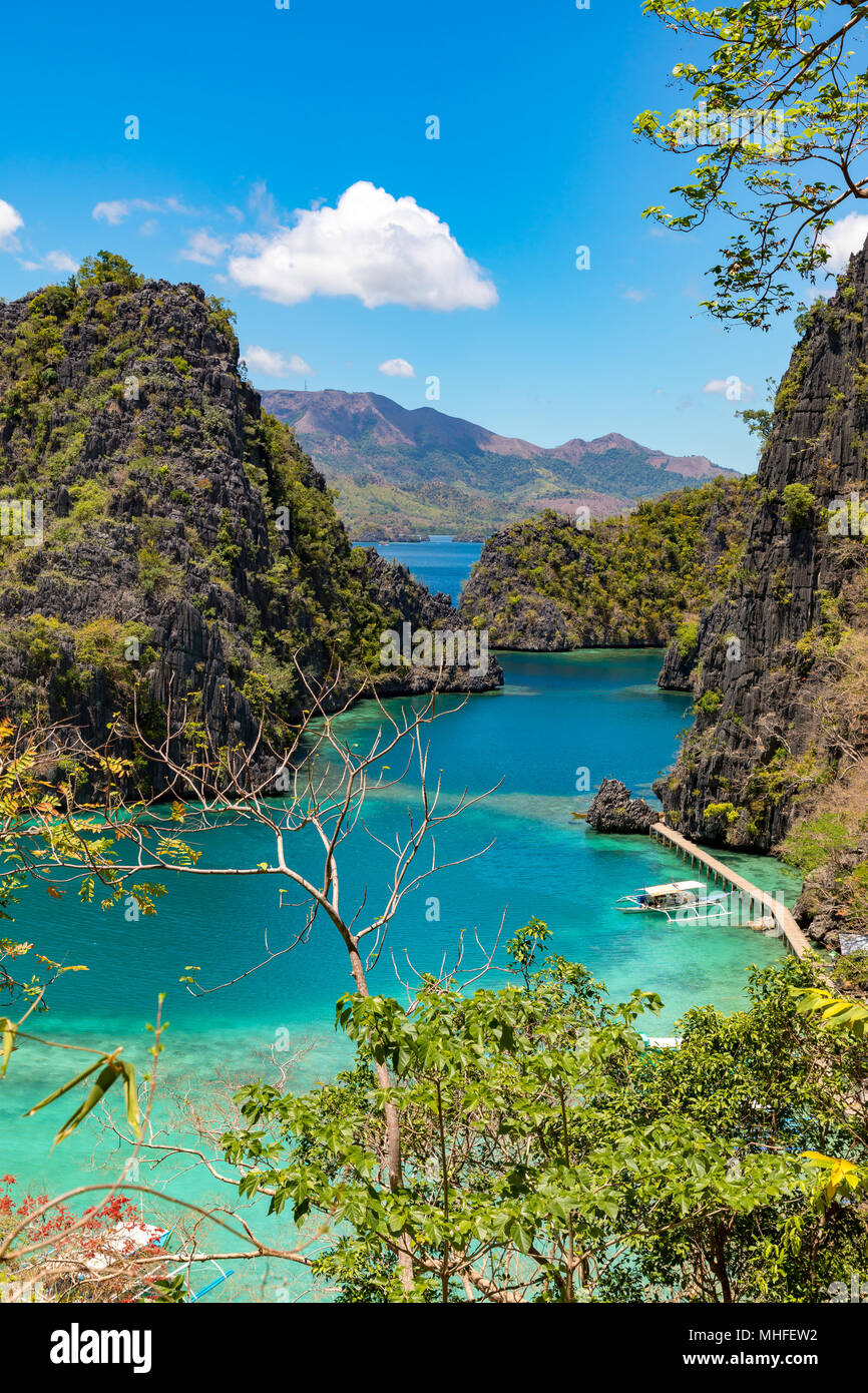 Coron Palawan Philippines April 12, 2018 Pink coral sand on CYC beach ...