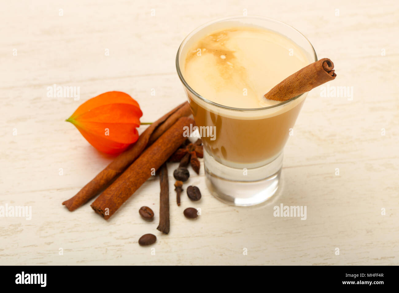 Hot Coffee with milk Stock Photo - Alamy