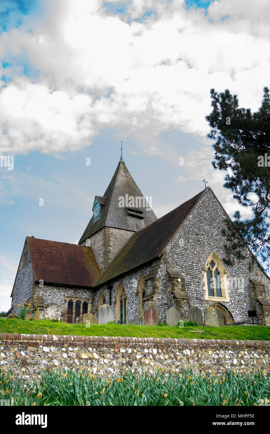 Low view of Ditchling church in East Sussex, England Stock Photo - Alamy