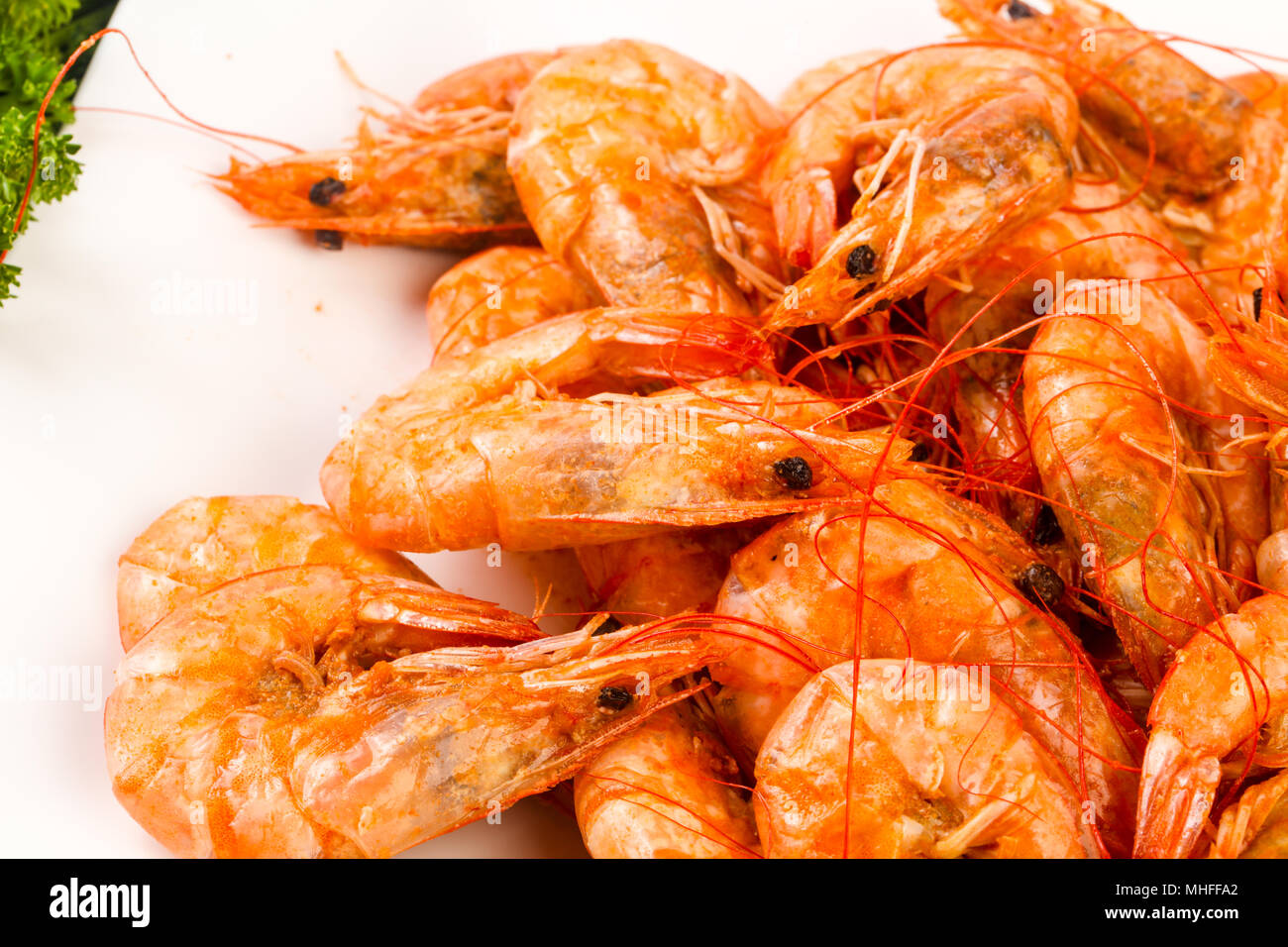 Boiled prawns in the bowl - ready for eat Stock Photo - Alamy