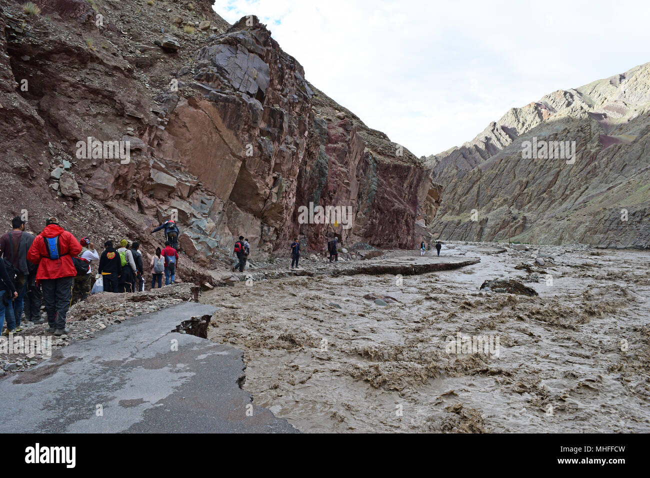 Natural disaster flood and land sliding in ladakh himalaya kashmir ...