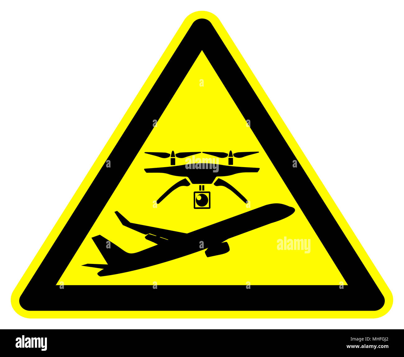 Warning drone sign Cut Out Stock Images & Pictures - Alamy