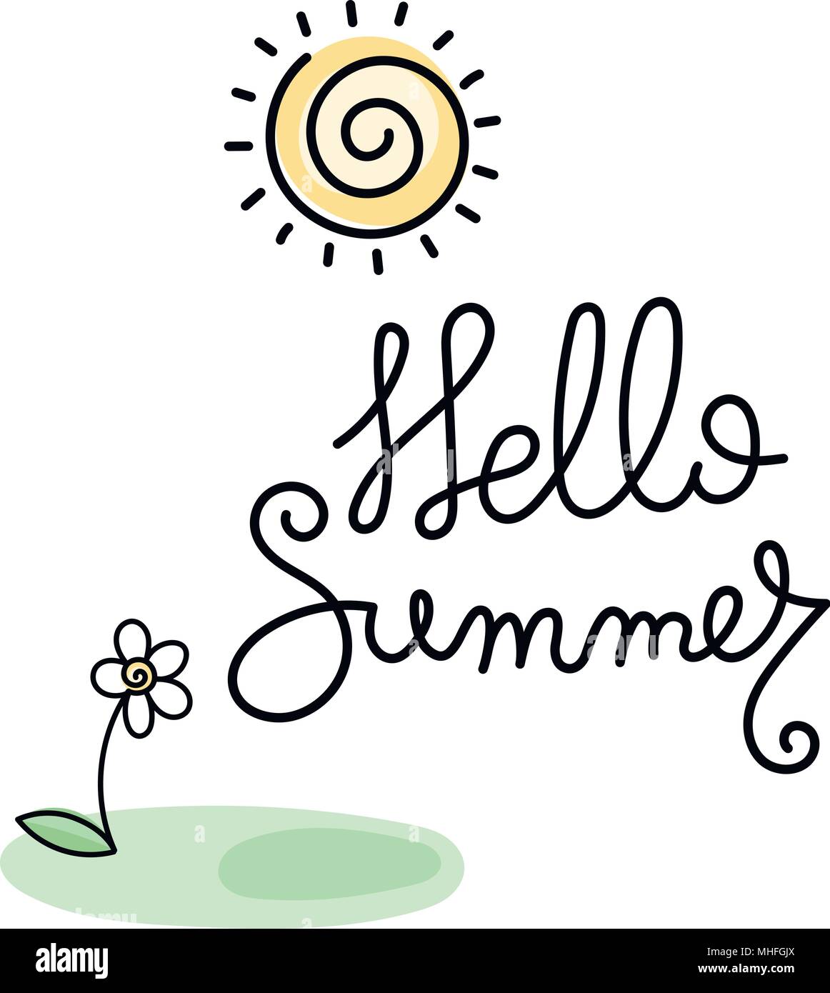 Hello summer. Hand written calligraphy quote motivation for life and ...