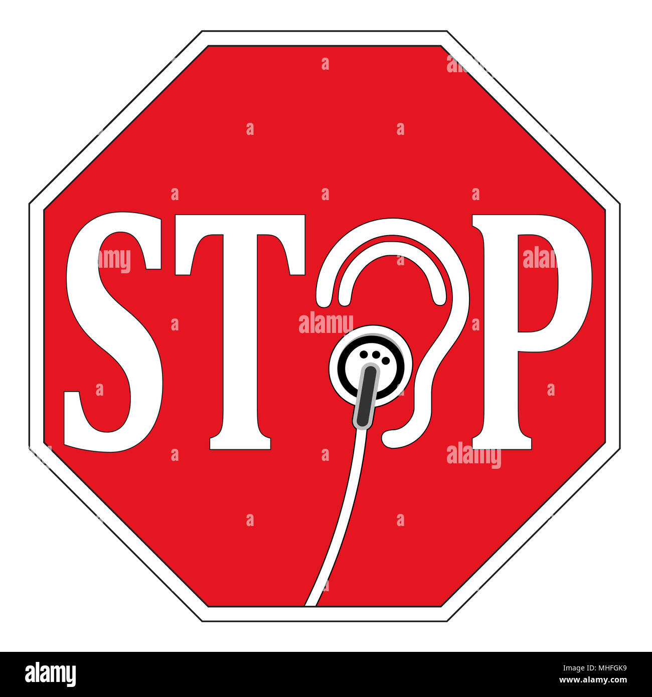 Headphones warning Cut Out Stock Images & Pictures - Alamy