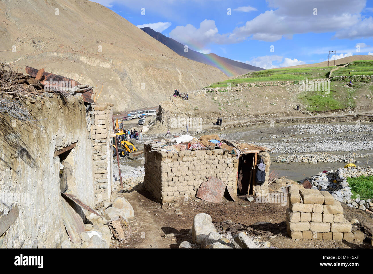 Land sliding in Beautiful Rainbow landscape spot, clearing the way for ...