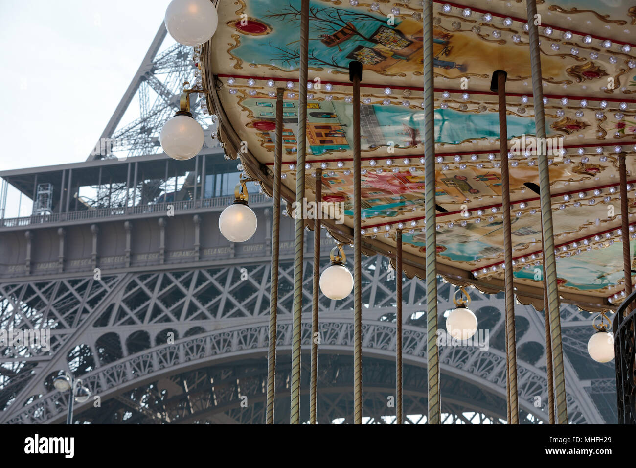 The Eiffel Tower seen from carousel, Paris, France Stock Photo - Alamy