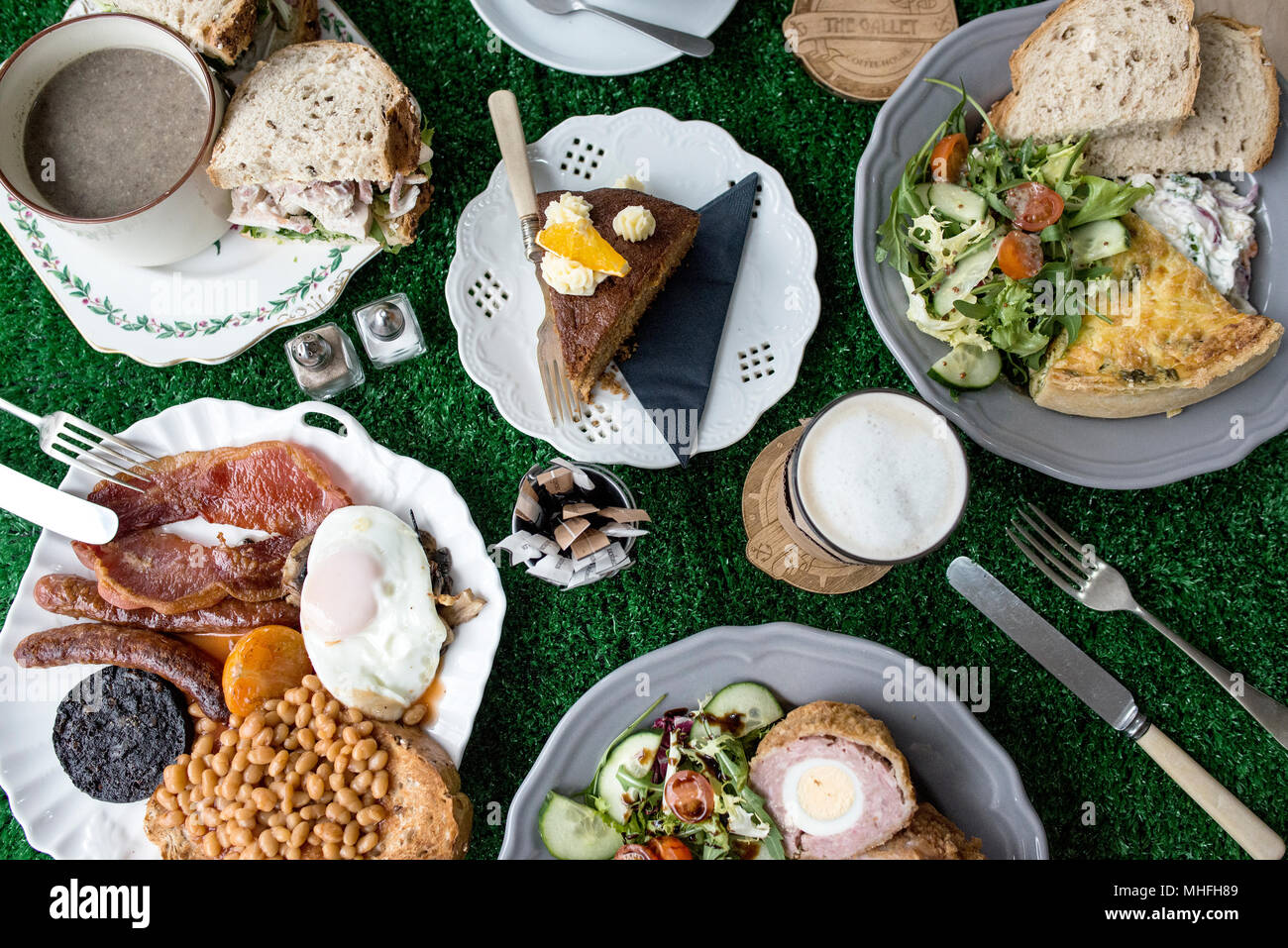 Cafe Food Shot From Above Stock Photo - Alamy