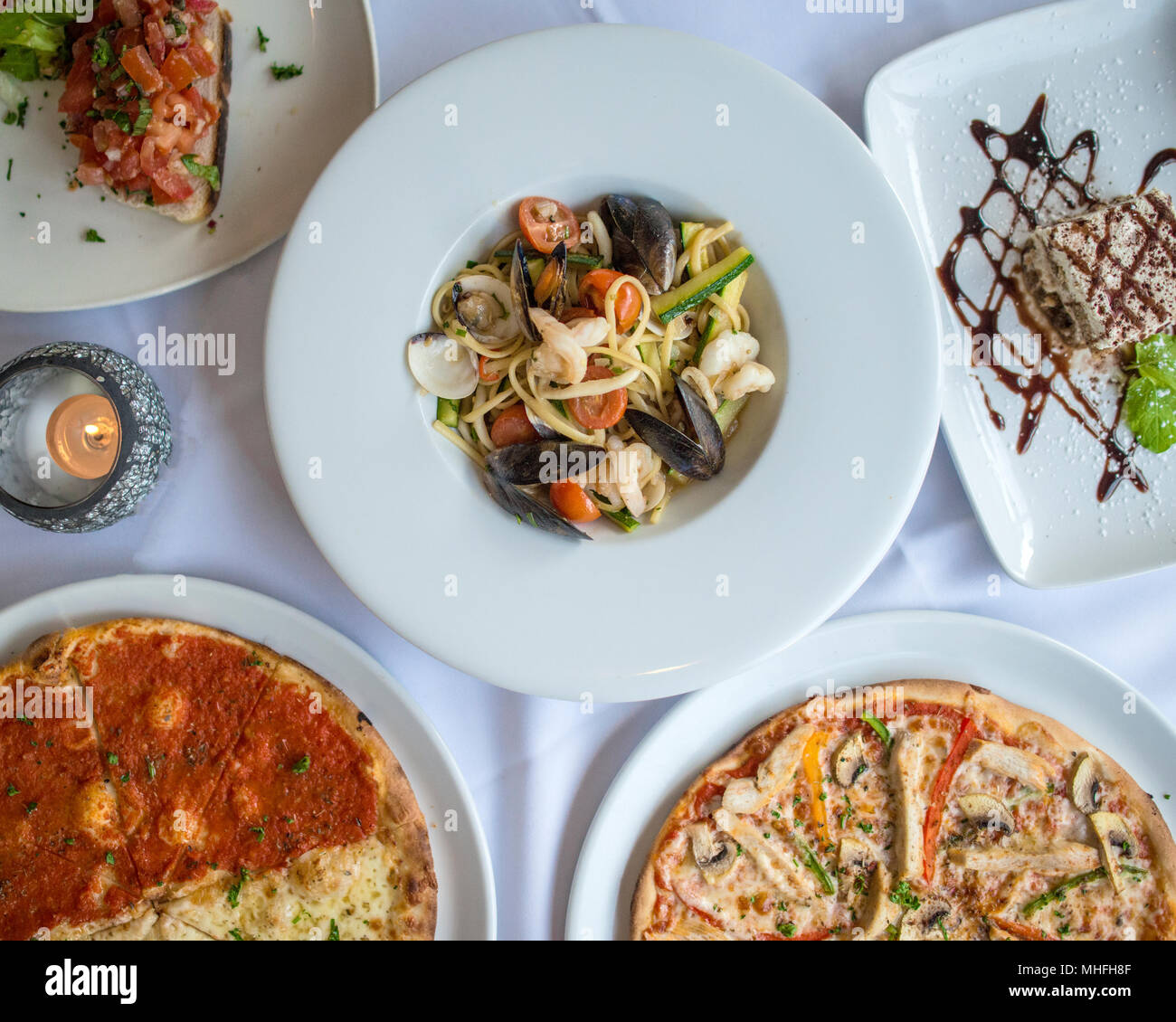 Italian Food in Restaurant Stock Photo - Alamy