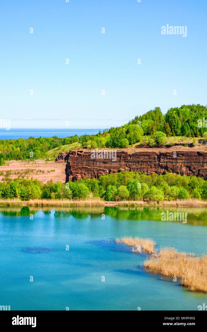 Aerial view of a quarry lake hi-res stock photography and images - Alamy