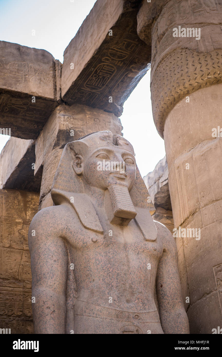 Colossus inside Luxor Temple, a large Ancient Egyptian temple, East ...