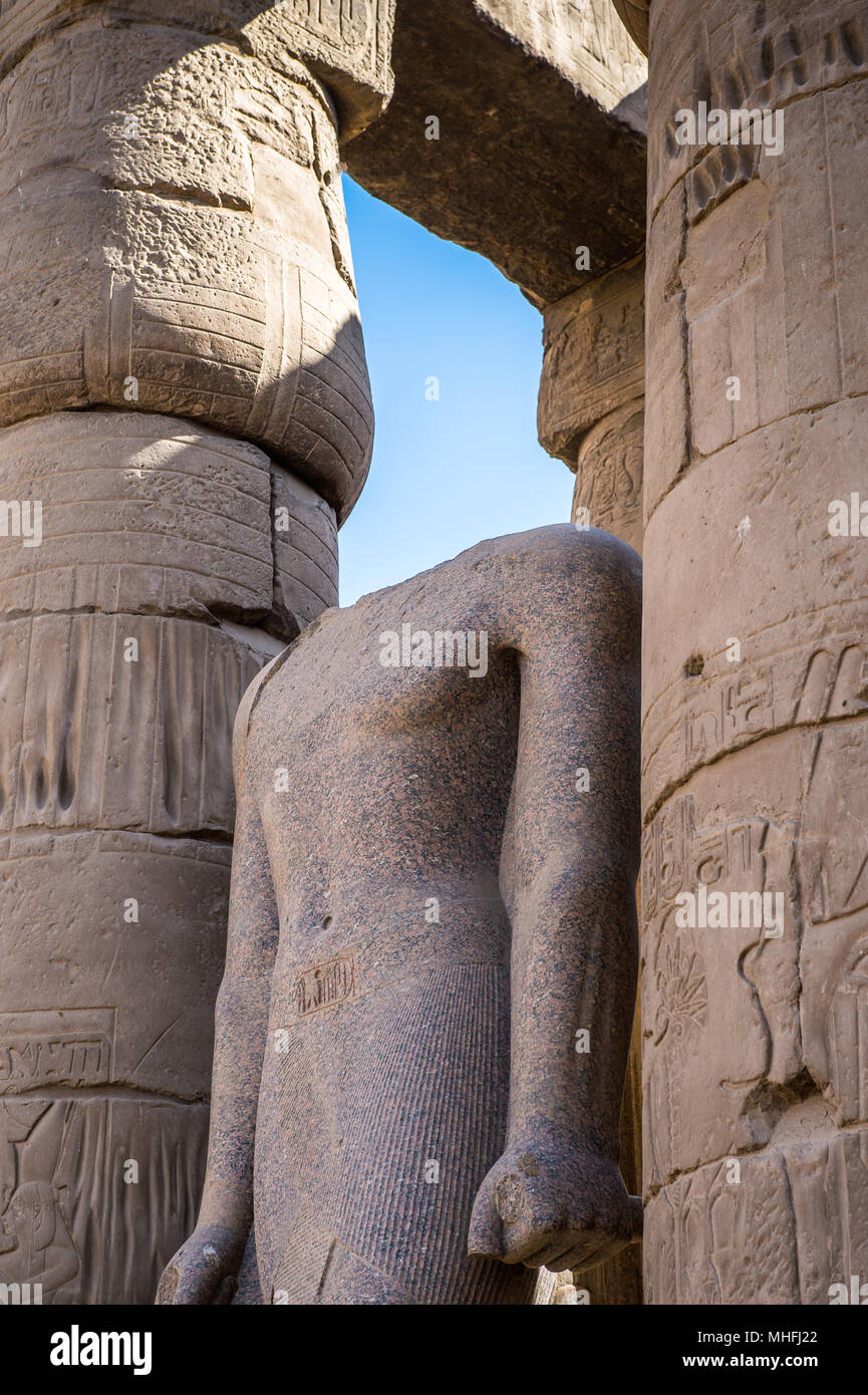 Colossus inside Luxor Temple, a large Ancient Egyptian temple, East ...