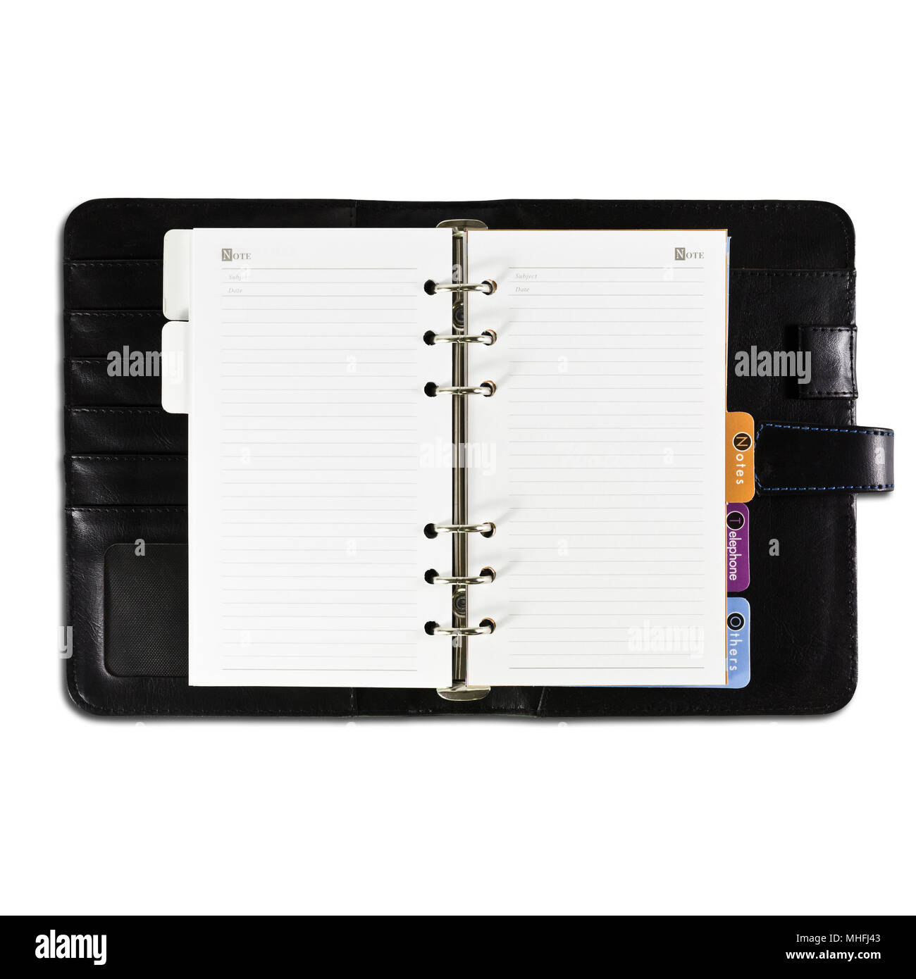 business notebook on white background Stock Photo - Alamy