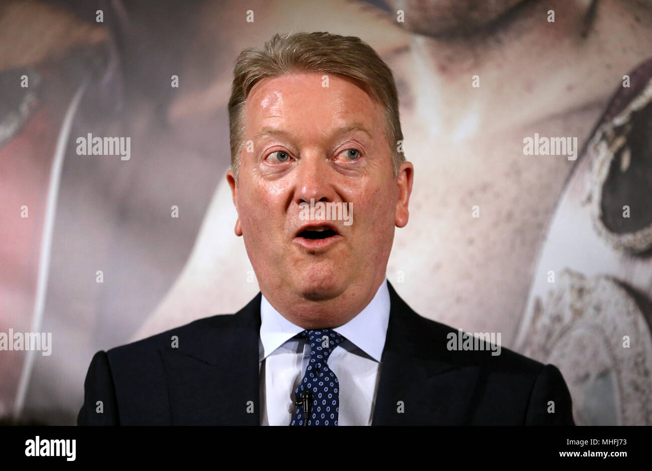 Frank Warren during a press conference at the BT Tower, London Stock ...