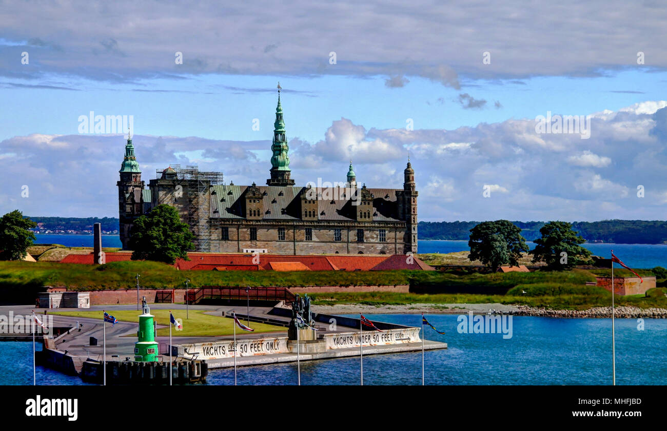 Sea panorama of Kronborg castle in Helsingor, Denmark Stock Photo - Alamy