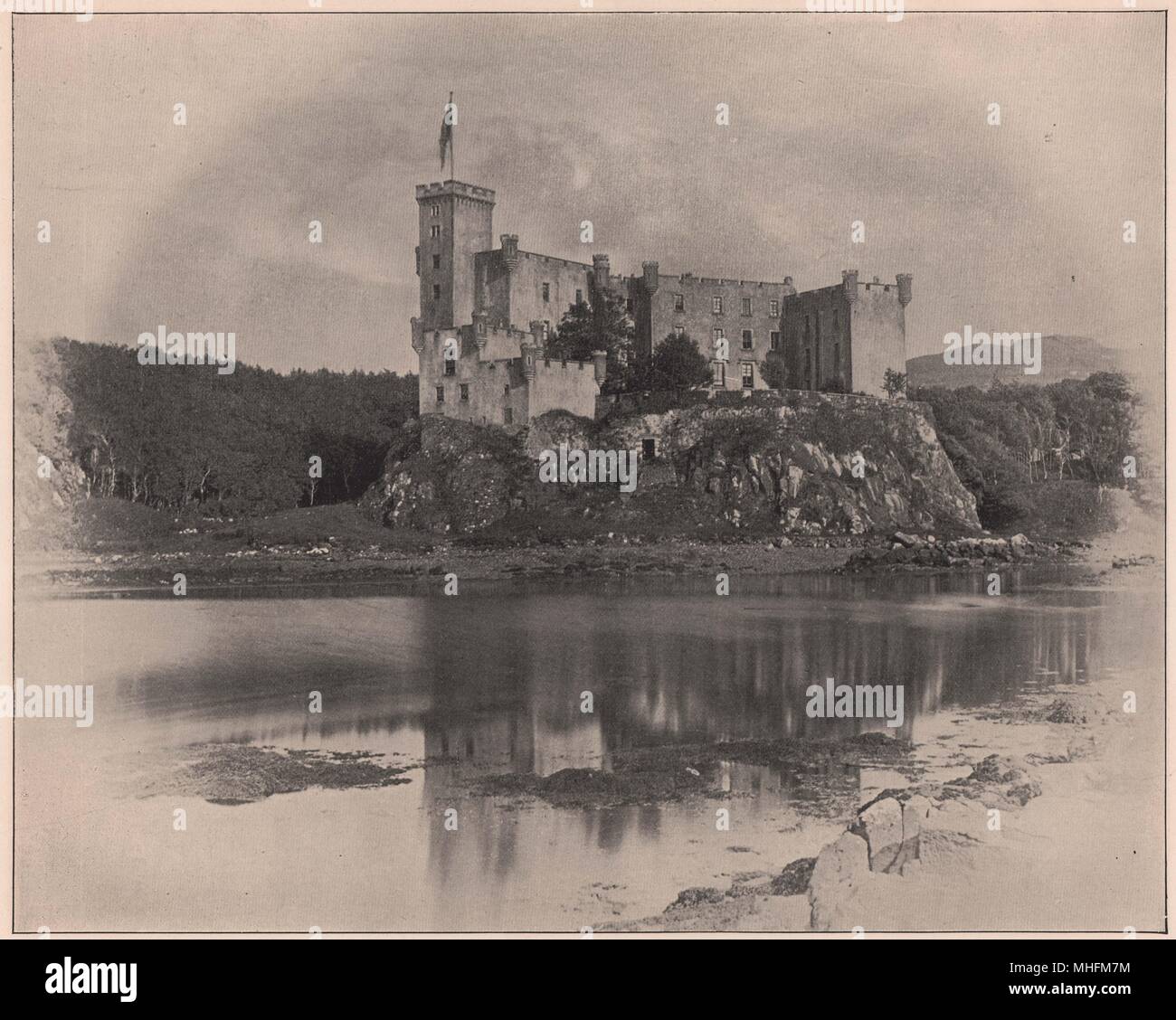 Dunvegan Castle, which stands on one of the rocky promontories near ...