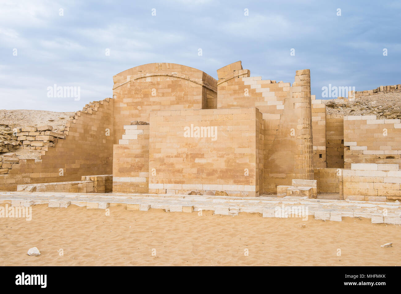 Ruins of the Funerary complex of Djoser, an archeological remain in the ...