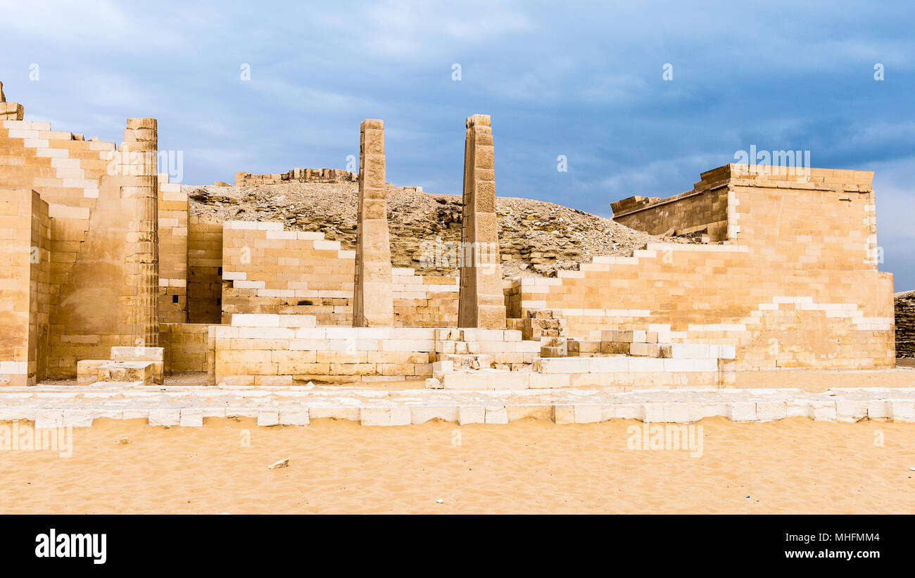 Ruins of the Funerary complex of Djoser, an archeological remain in the ...