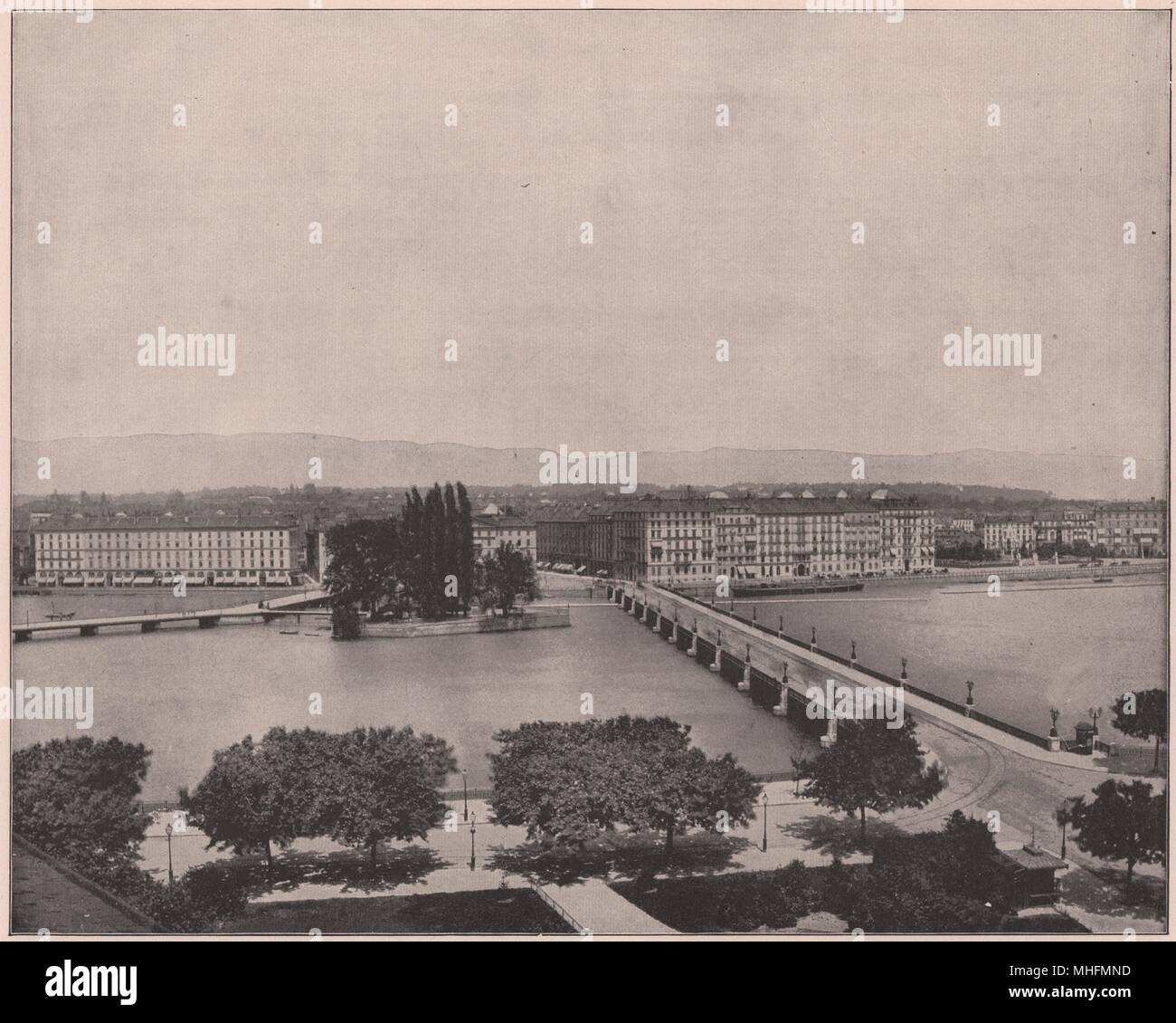 Antique print of geneva hi-res stock photography and images - Alamy
