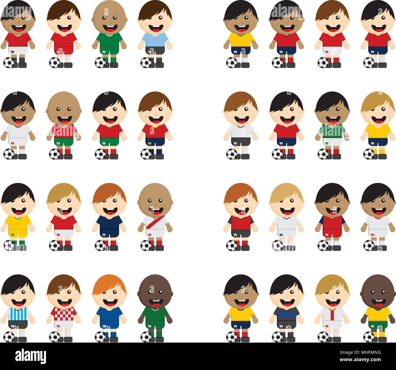 national team soccer group tournament set vector art Stock Vector Image ...