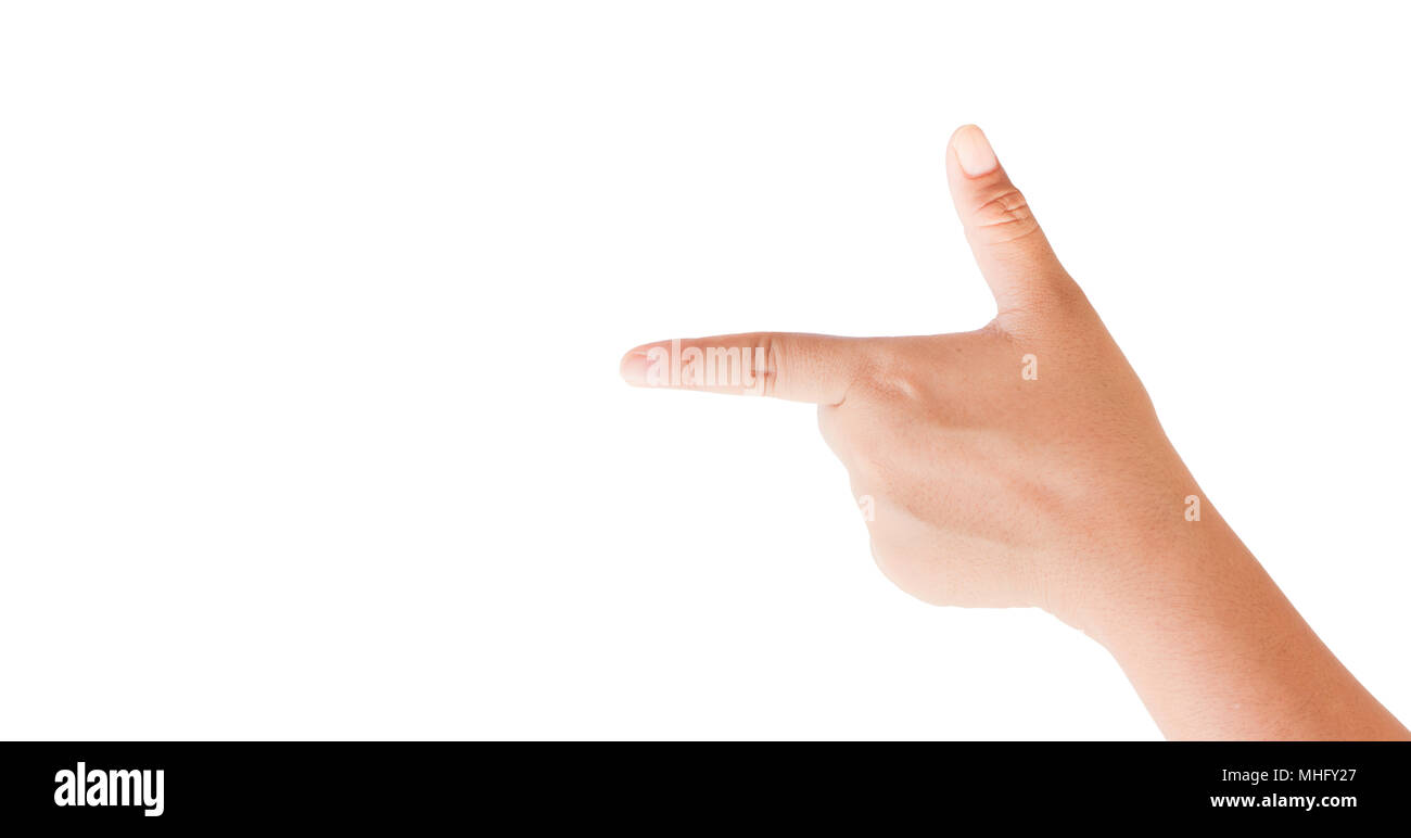 Woman hand touching screen Isolated on white background Stock Photo - Alamy