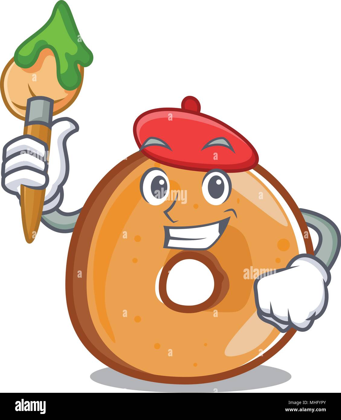 Artist bagels character cartoon style vector illustration Stock Vector ...