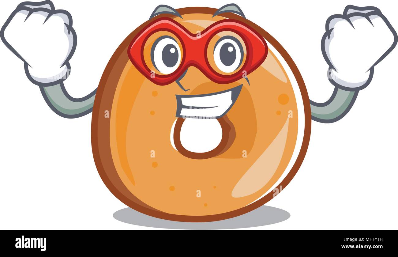 Super hero bagels character cartoon style vector illustration Stock ...