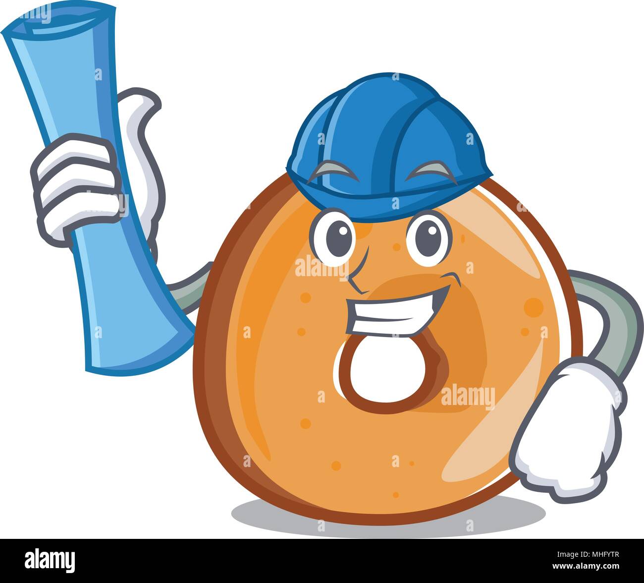 Architect bagels character cartoon style vector illustration Stock ...