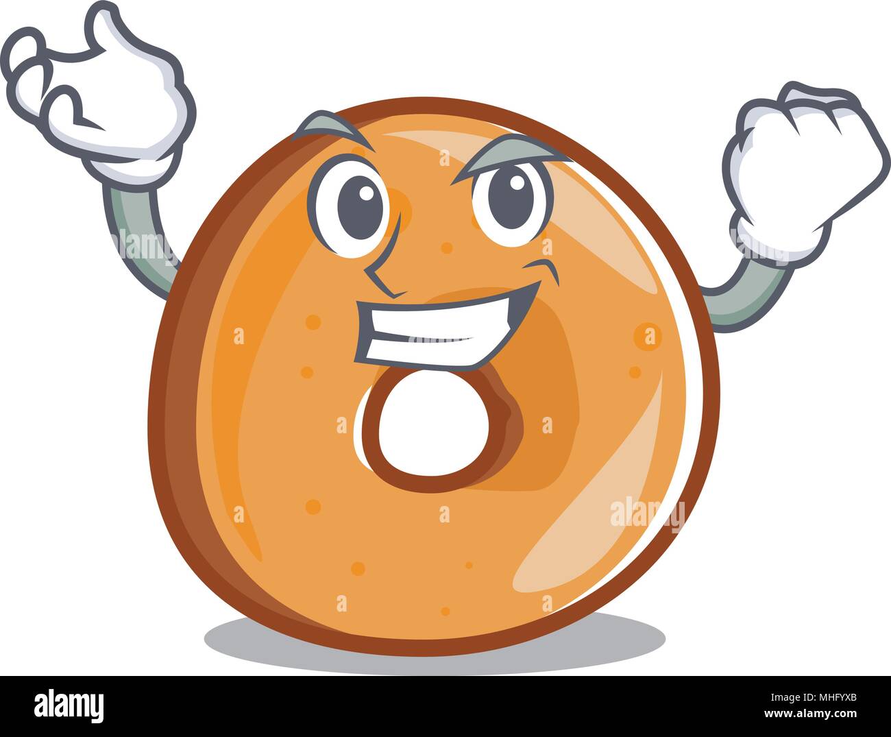 Successful bagels character cartoon style vector illustration Stock ...