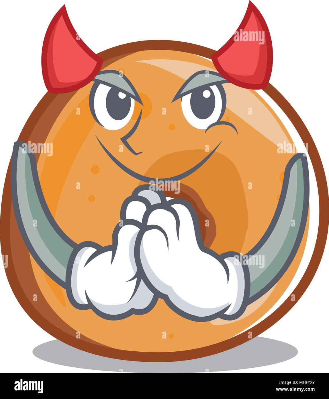 Devil bagels mascot cartoon style vector illustration Stock Vector ...