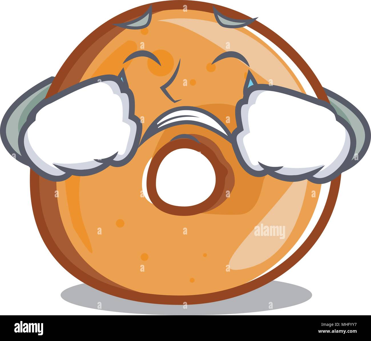 Crying bagels mascot cartoon style vector illustration Stock Vector ...