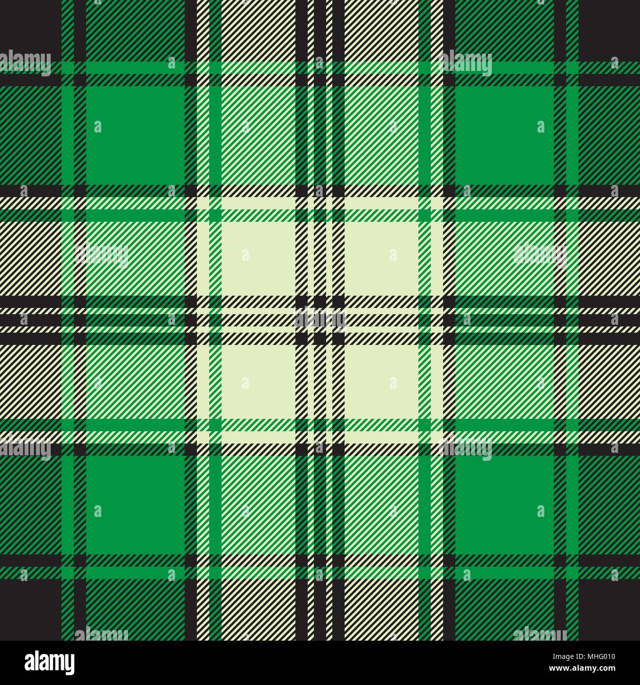 Green check plaid seamless fabric texture. Vector illustration Stock ...