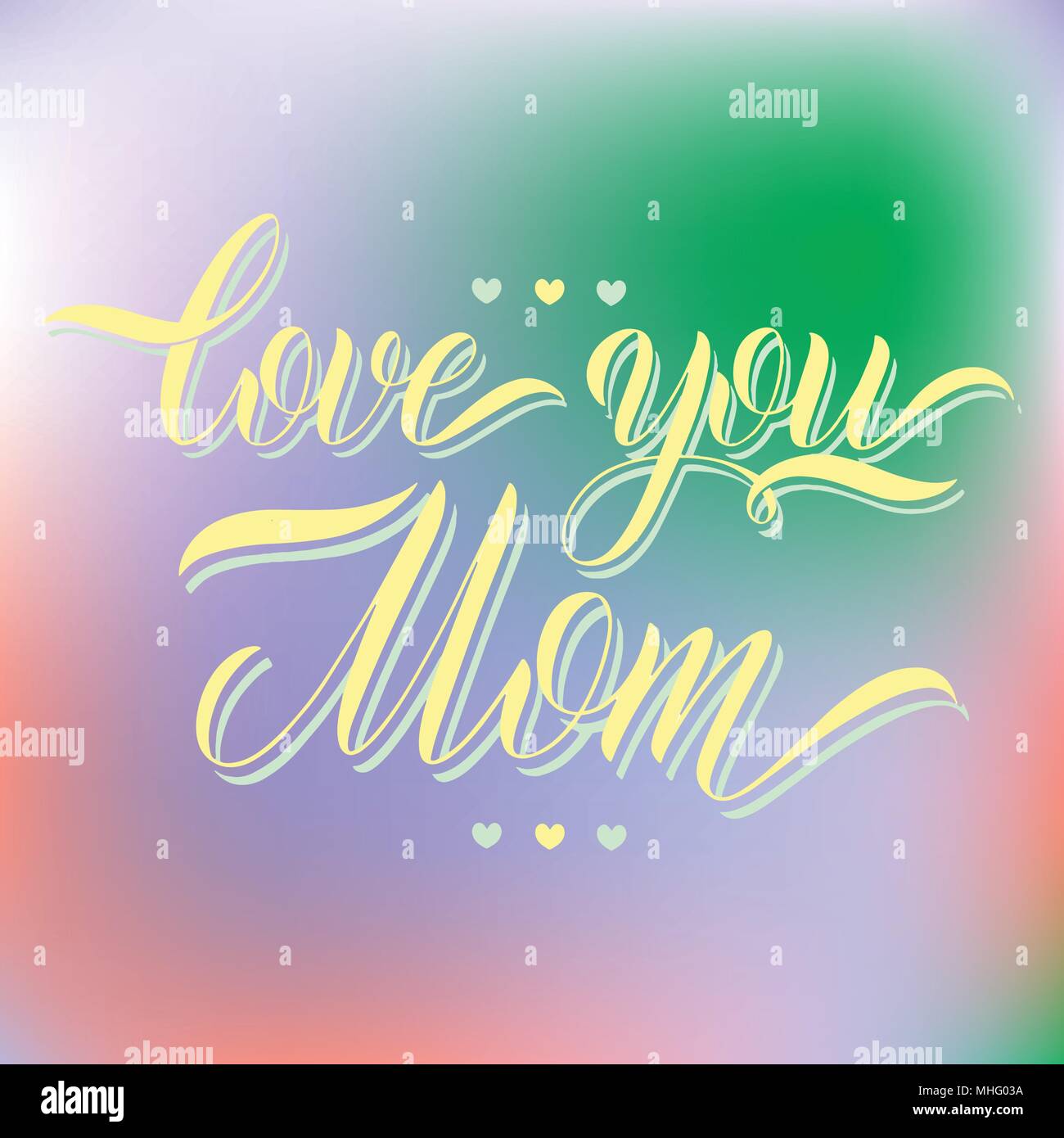 Love you mom lettering. Greeting Card Design. Hand Drawn Text Stock ...