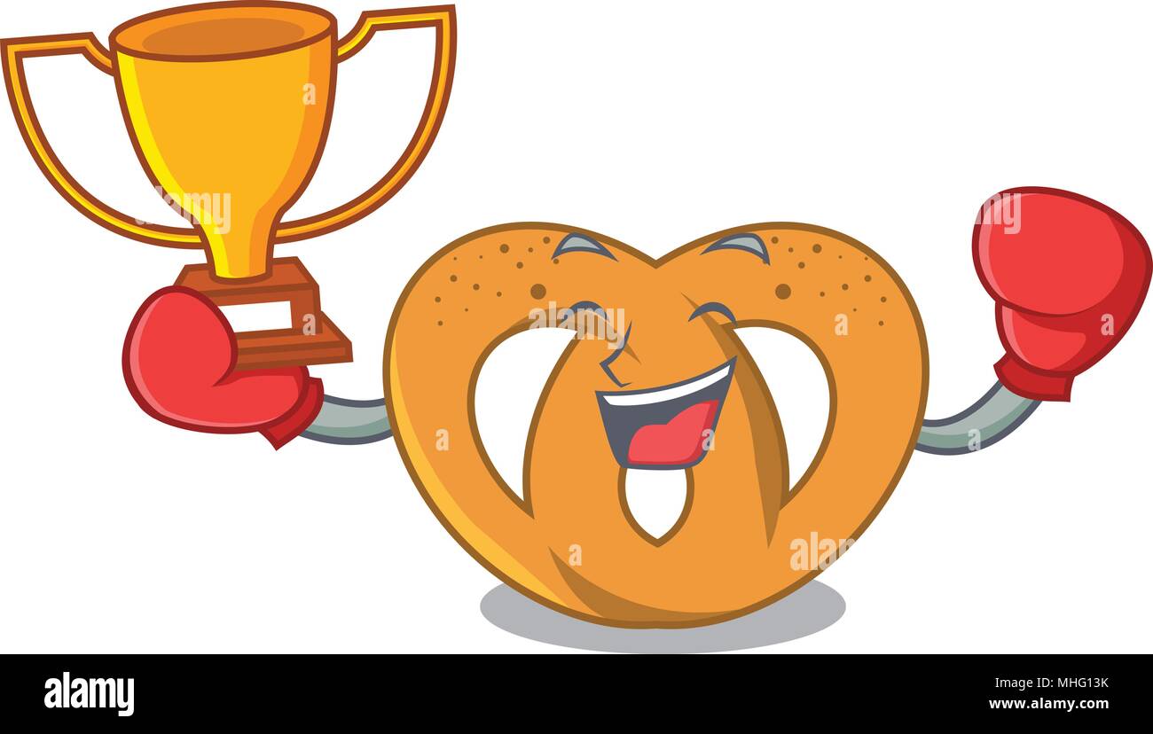 Boxing winner pretzel mascot cartoon style Stock Vector Image & Art - Alamy