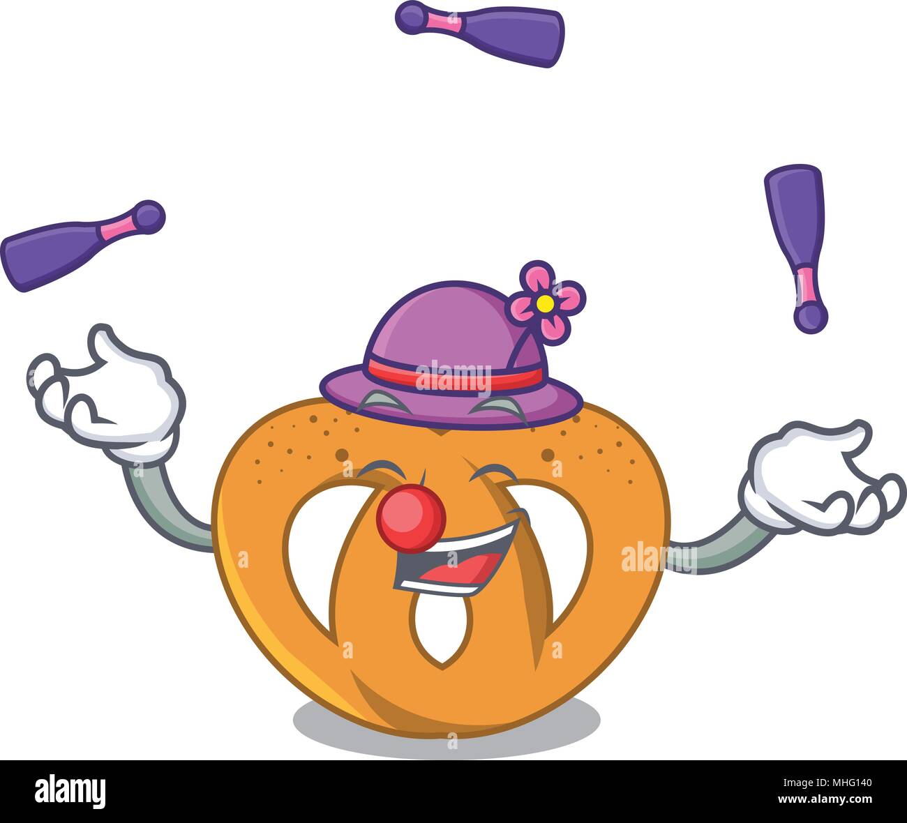 Juggling pretzel mascot cartoon style Stock Vector Image & Art - Alamy