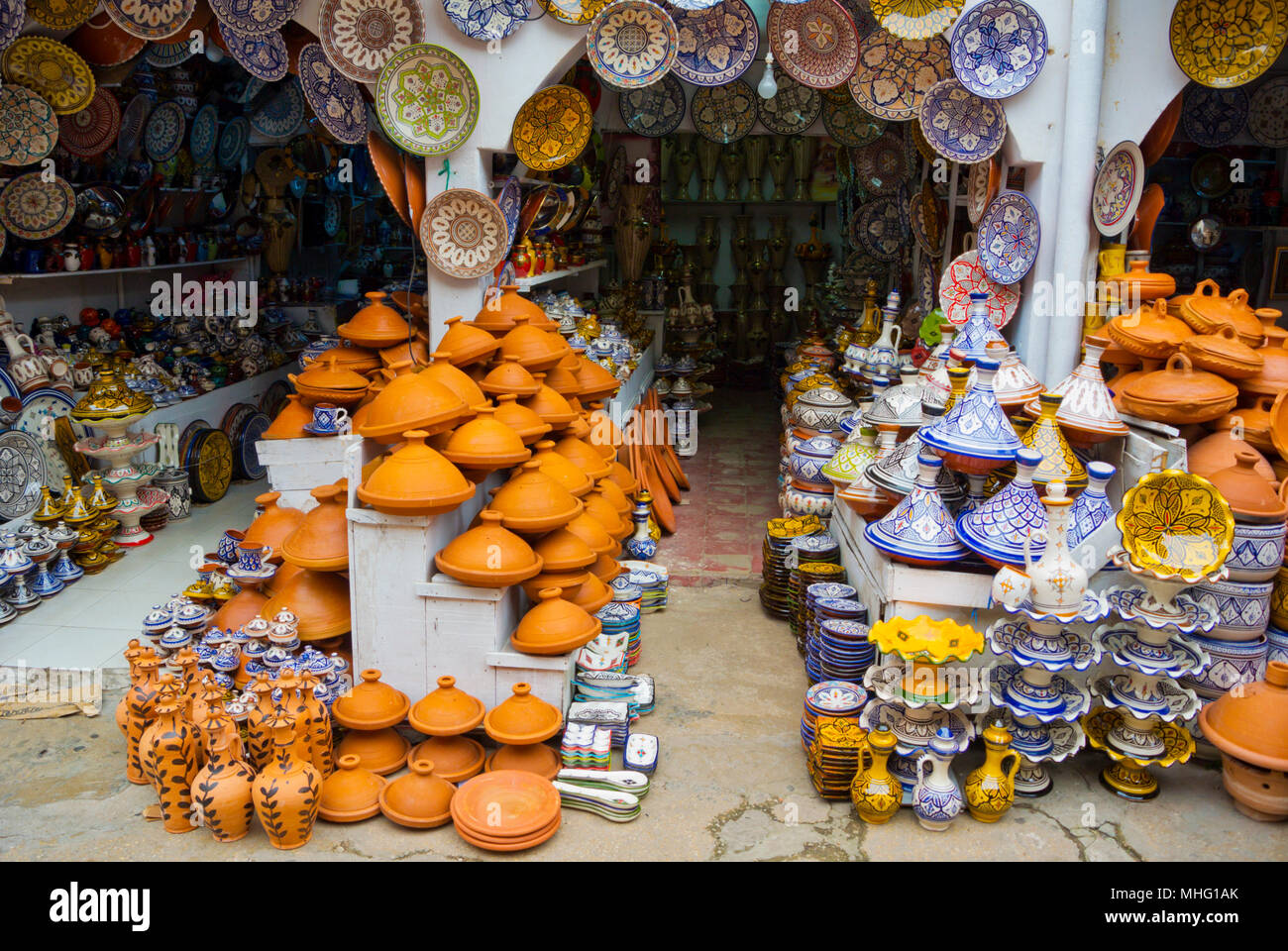 Main pottery ceramics souq, Medina, Safi, Morocco, northern Africa ...