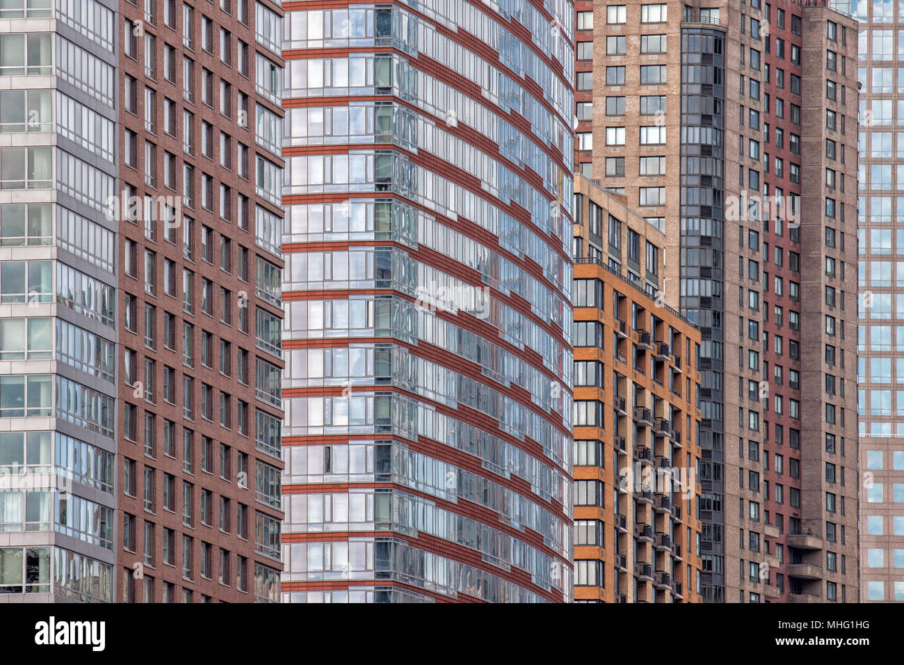 new york manhattan skyscrapers building detail reflections on windows ...