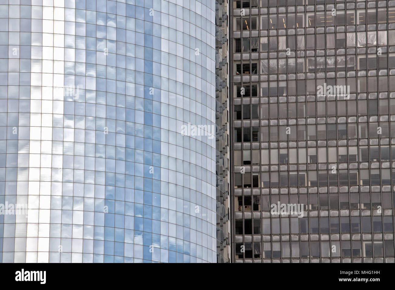 new york manhattan skyscrapers building detail reflections on windows ...