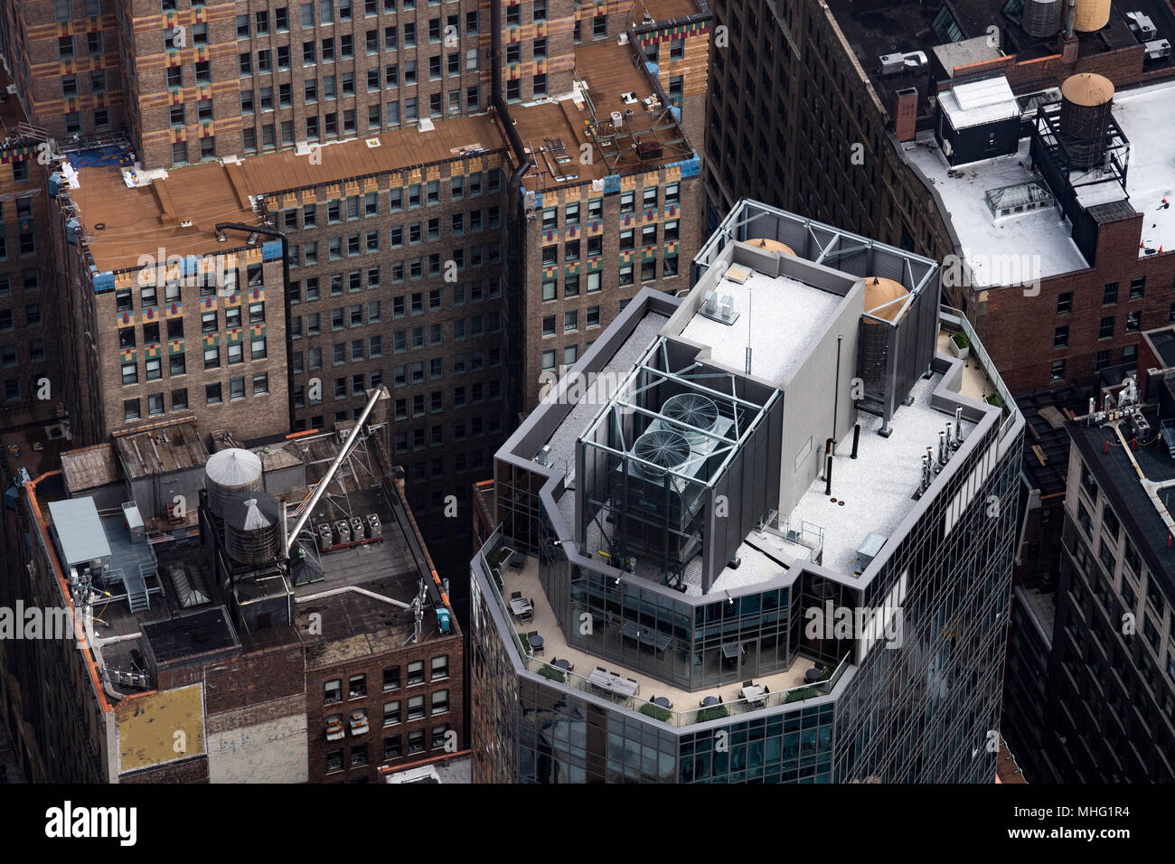 new york Manhattan skyscrapers ceiling aerial view panorama Stock Photo ...
