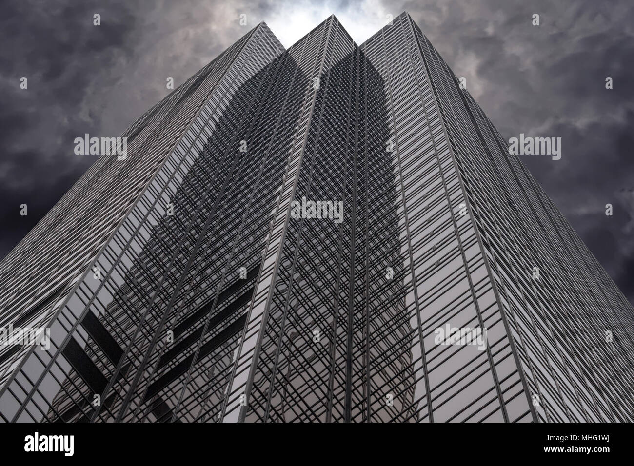 new york manhattan skyscrapers building detail reflections on windows ...