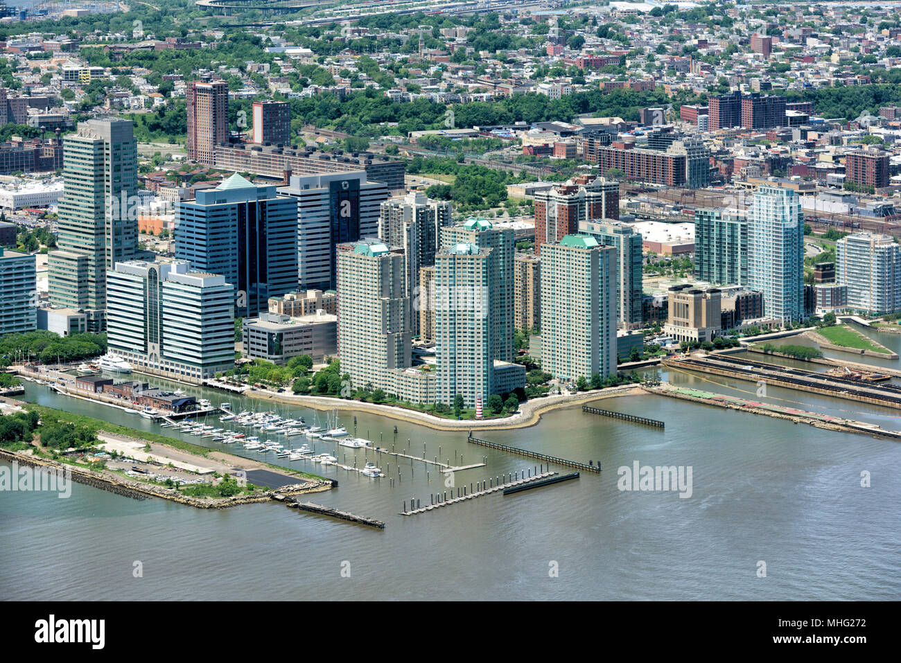 NEW YORK - USA - 13 JUNE 2015 New Jersey city view from highest in the ...