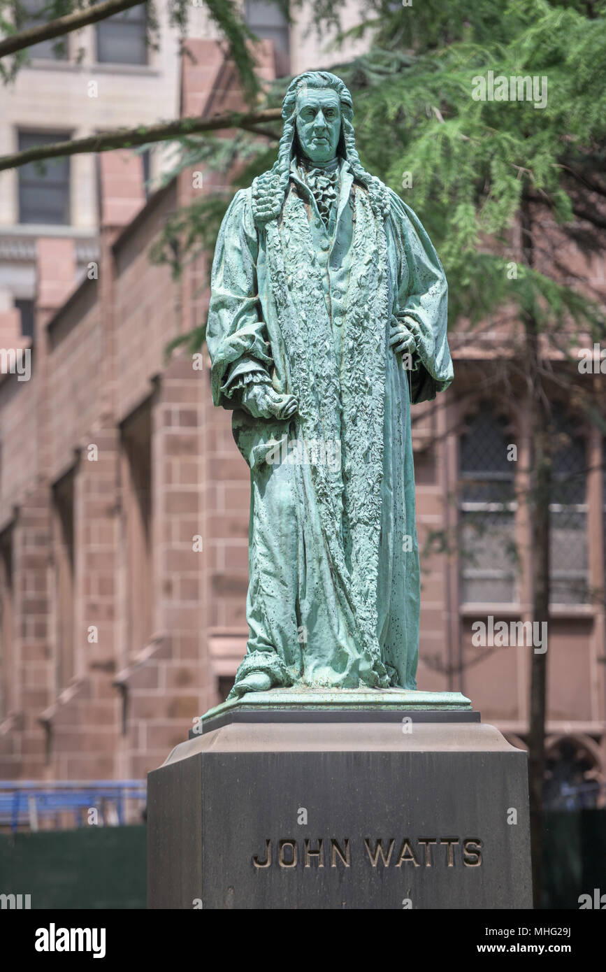 john watts statue in manhattan new york Stock Photo - Alamy