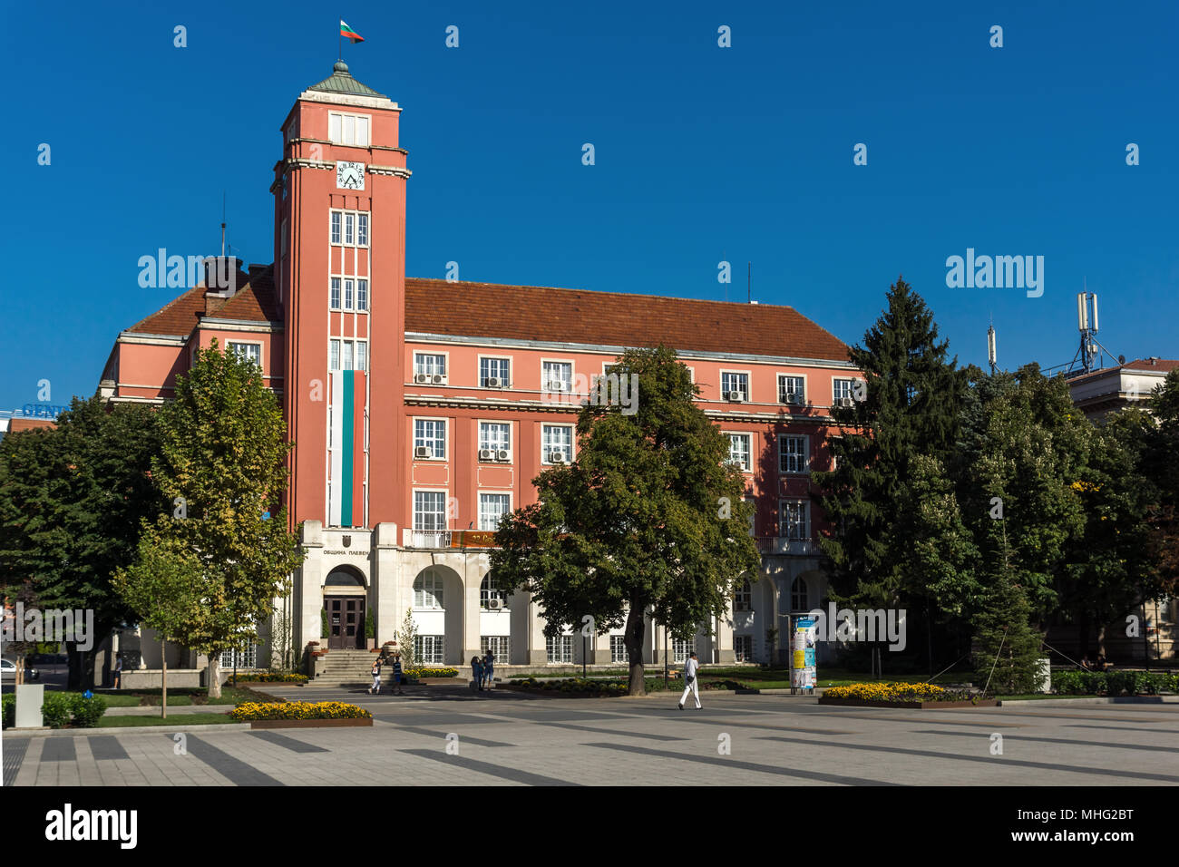Old Building of Town Hall in the center of City of Pleven, Bulgaria ...