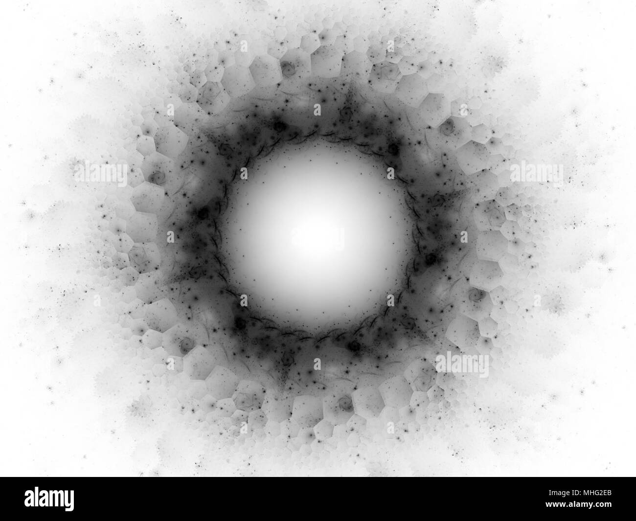 Glowing magical stargate in space with hexagonal patterns, computer ...