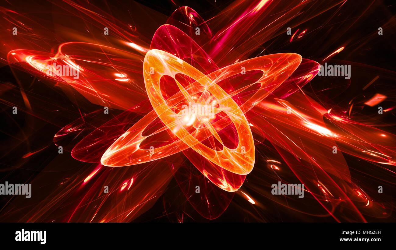 Fiery glowing magical quantum, computer generated abstract background, 3D rendering Stock Photo ...
