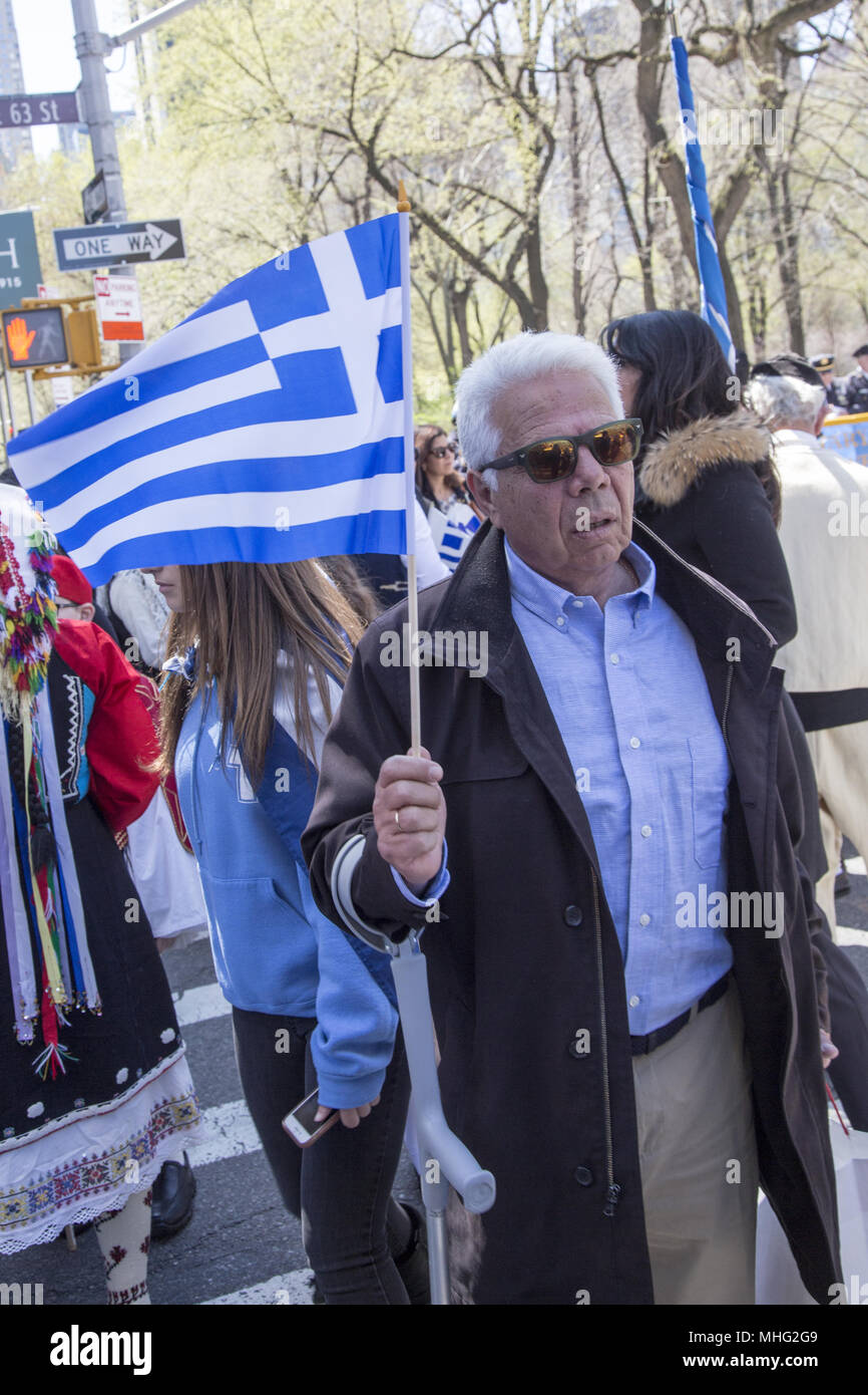 Greek Independence Day Parade in New York City. Older Greek American ...