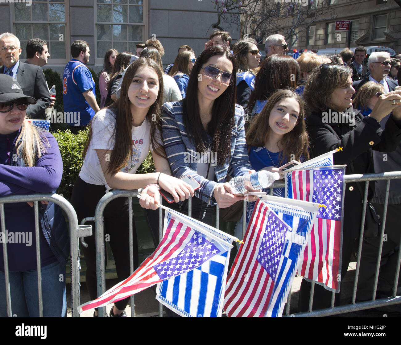 Greek Independence Day Parade in New York City. Greek American mother ...