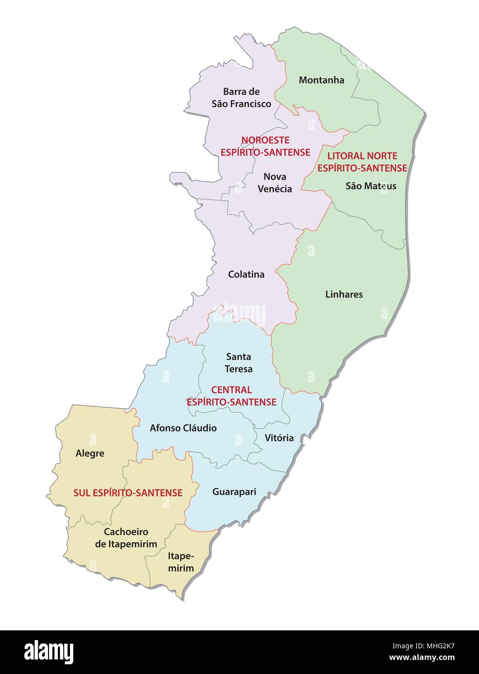 espirito santo administrative and political vector map Stock Vector ...