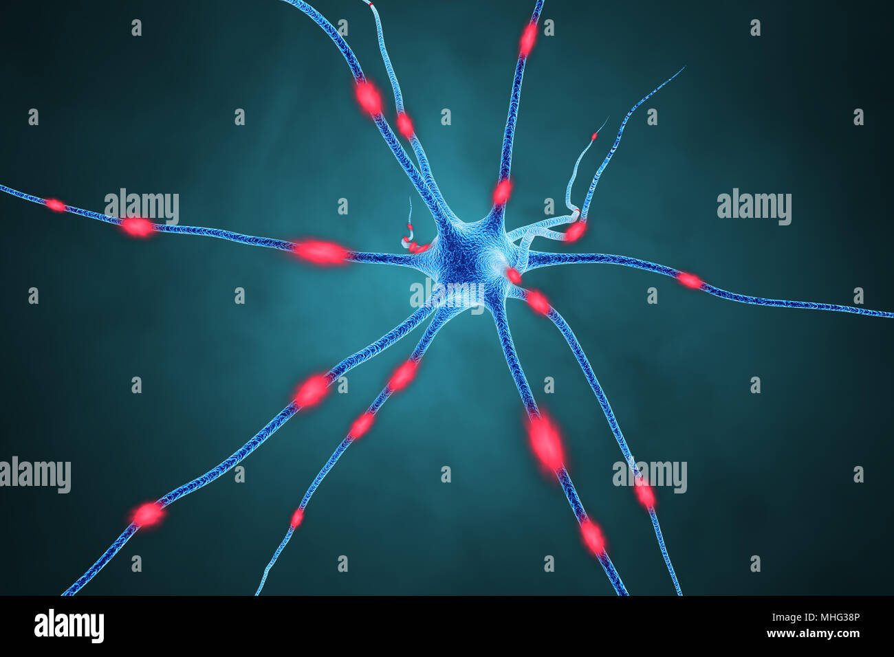 The neurons of the brain cell. 3D render Stock Photo - Alamy