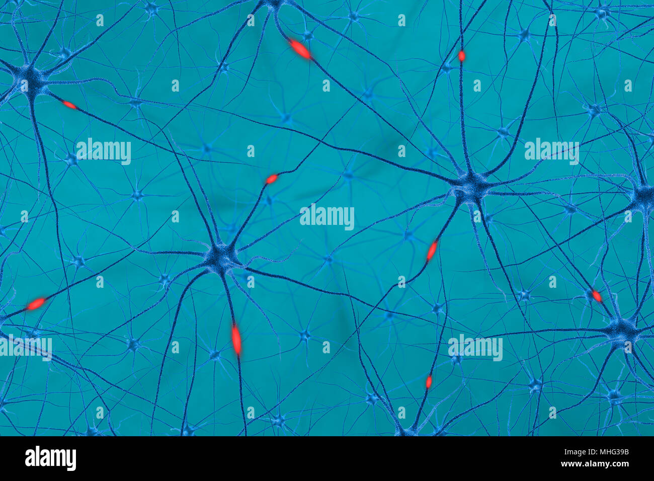 The neurons of the brain cell. 3D render Stock Photo - Alamy